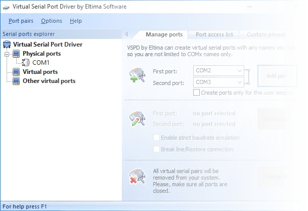 Virtual Serial Port Driver - Virtual COM Port Emulation [Windows OS]